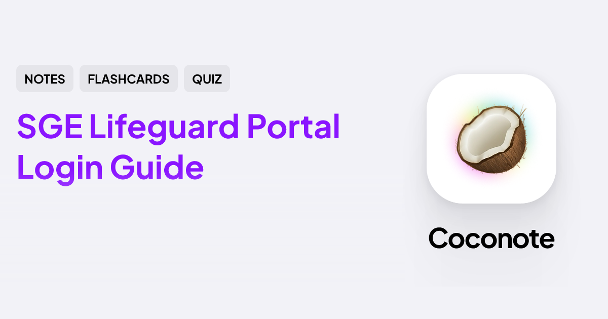 SGE Lifeguard Portal Login Guide | Coconote