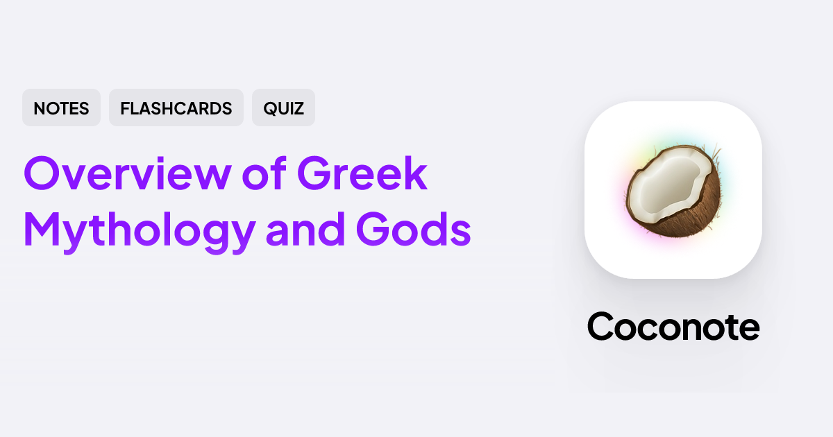 Overview of Greek Mythology and Gods | Coconote