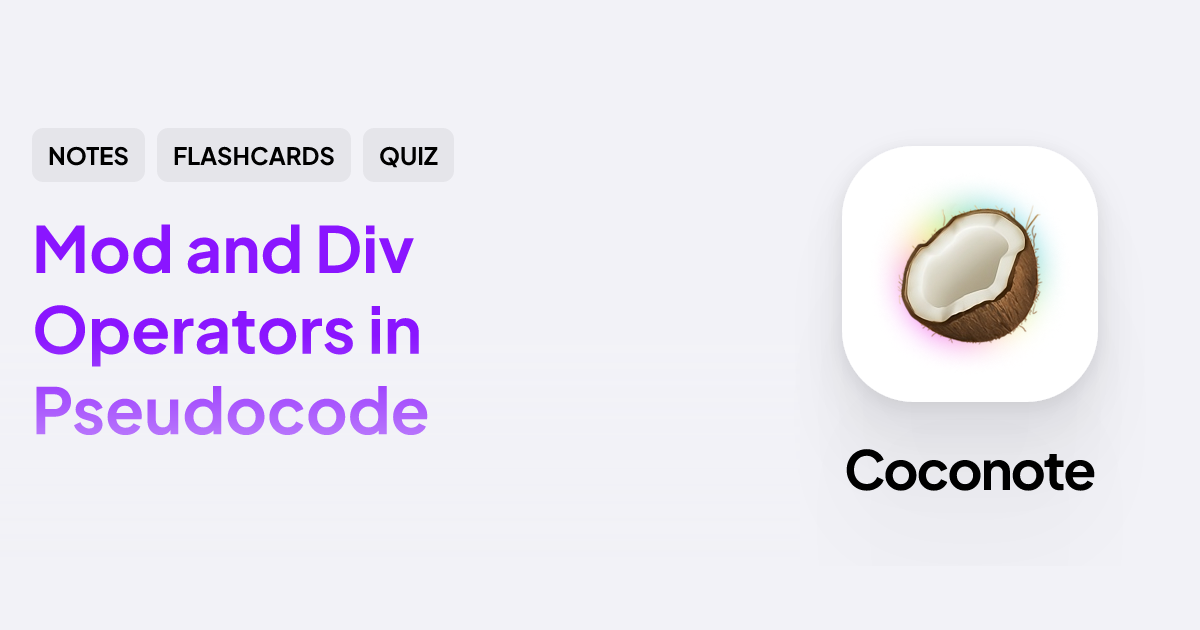 Mod and Div Operators in Pseudocode | Coconote