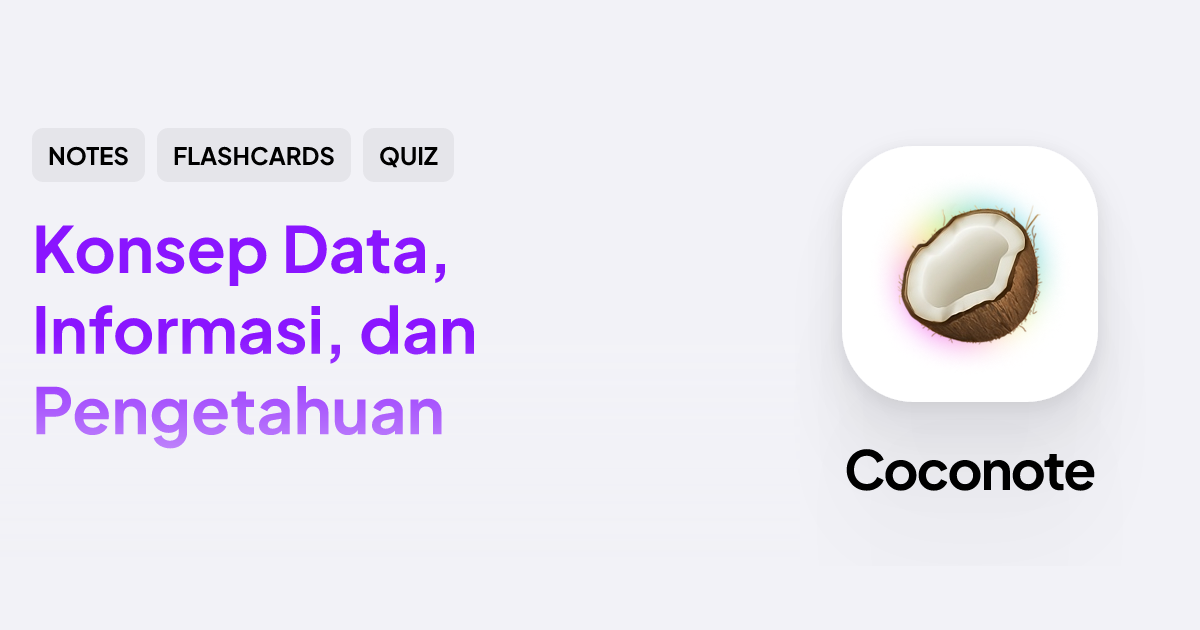 Konsep Data, Informasi, dan Pengetahuan | Coconote