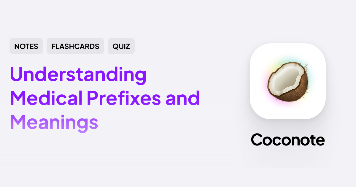 Understanding Medical Prefixes and Meanings | Coconote